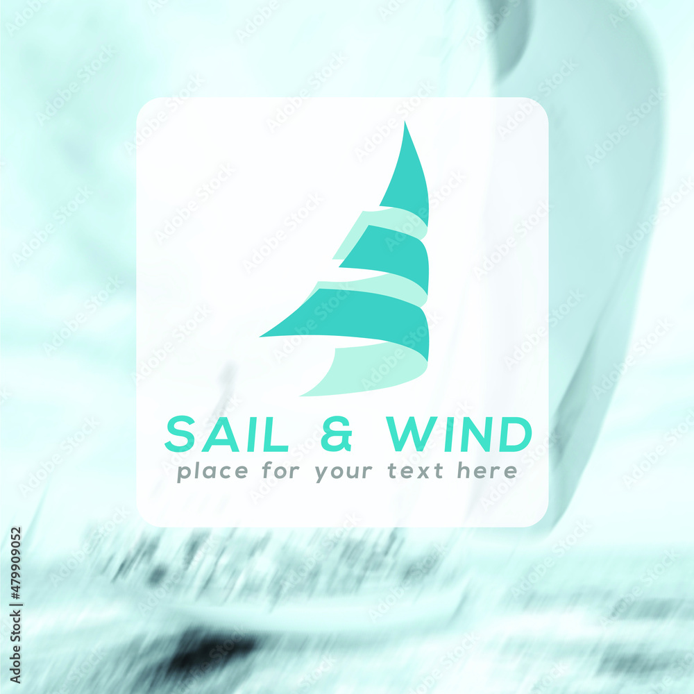 Sail Wind curve of sail abstract vector and logo design or template ...