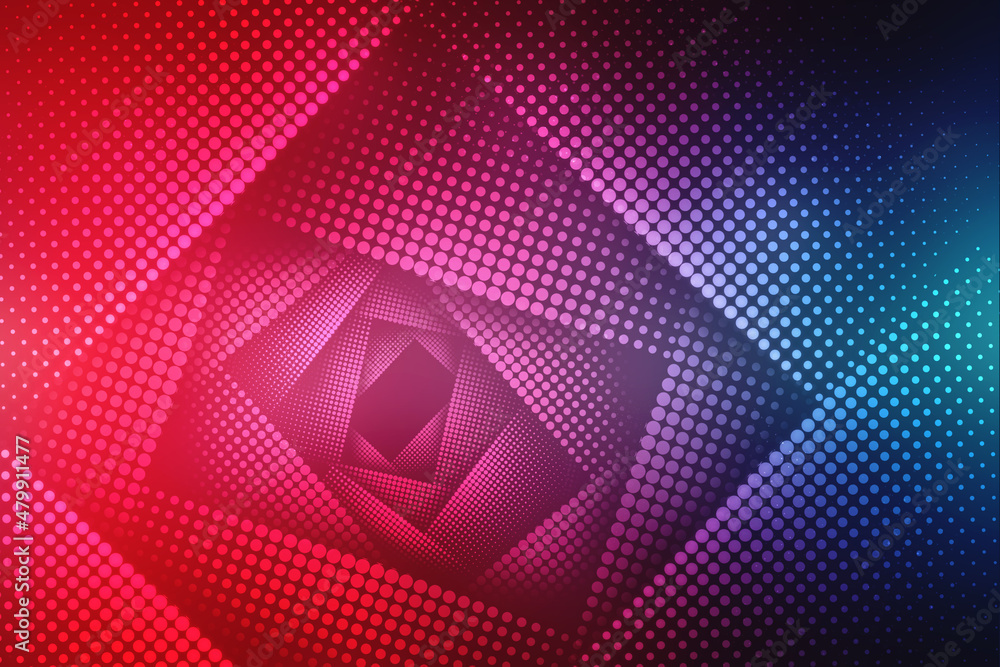 Blue Digital abstract Technology background. Halftone texture ...