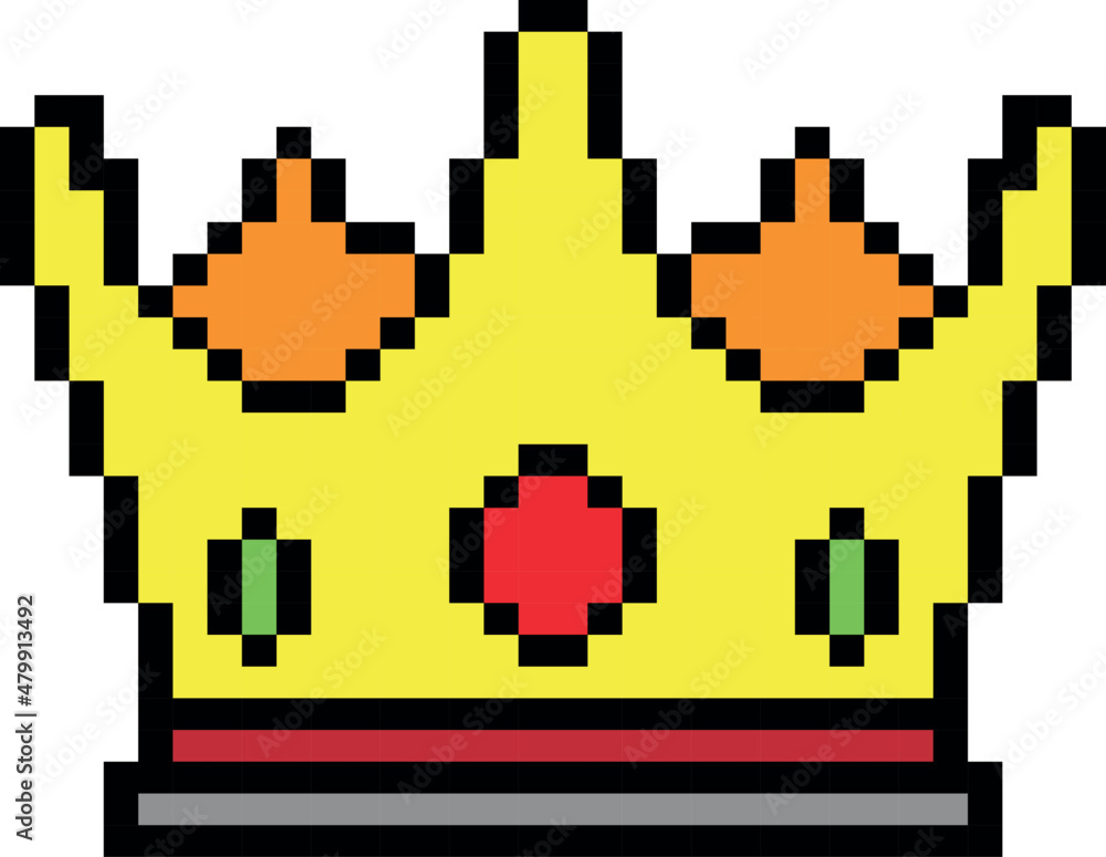 Crown Pixel art vector illustration. Stock Vector | Adobe Stock