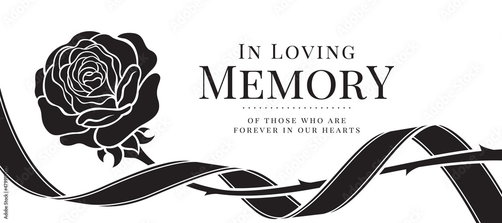 In loving memory of those who are forever in our hearts text and black ...