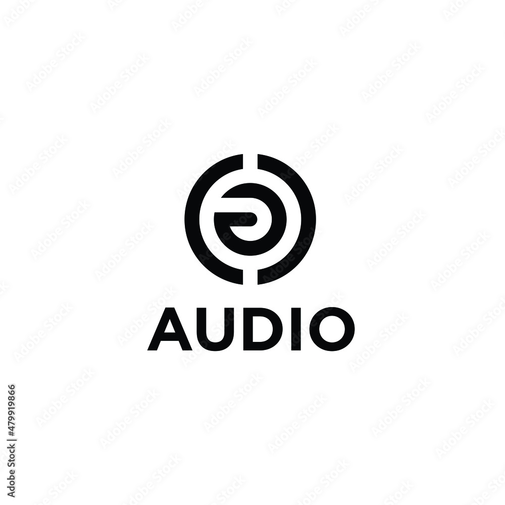 initial A audio logo design, music logotype, headphone illustration for ...