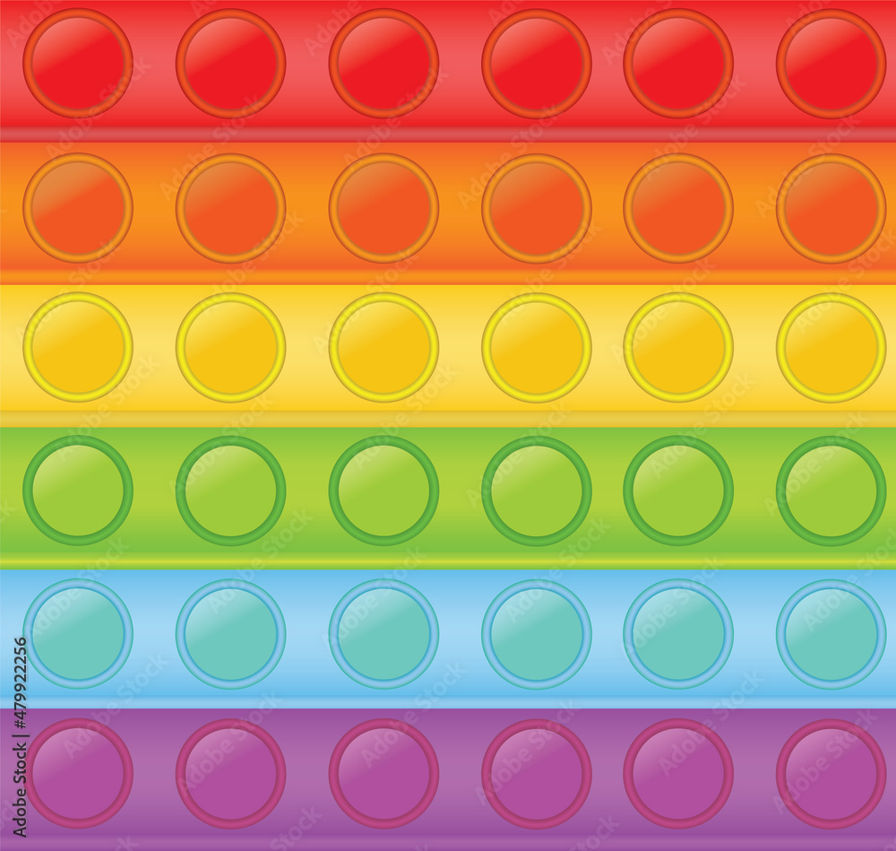 Pop it background.Pattern with rainbow circles.Silicon fidget toy ...