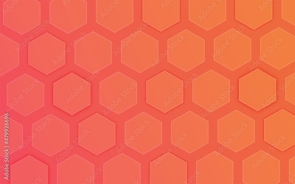 Seamless vector pattern of red honeycomb mosaic. Geometric design. Red ...
