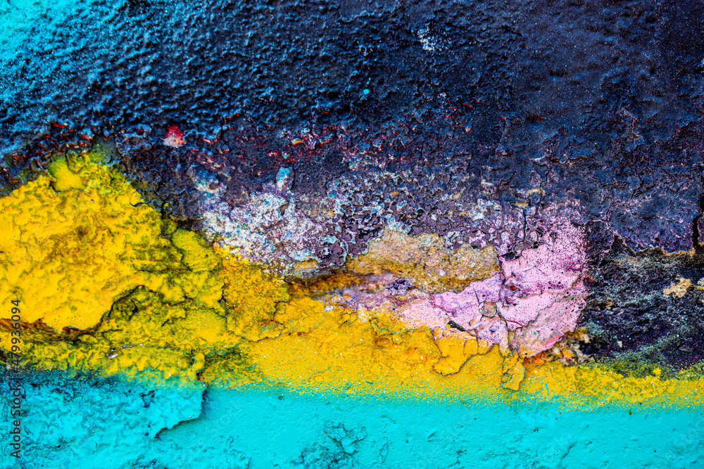 abstract colored texture. Old scratches, stain, paint splats, spots on ...