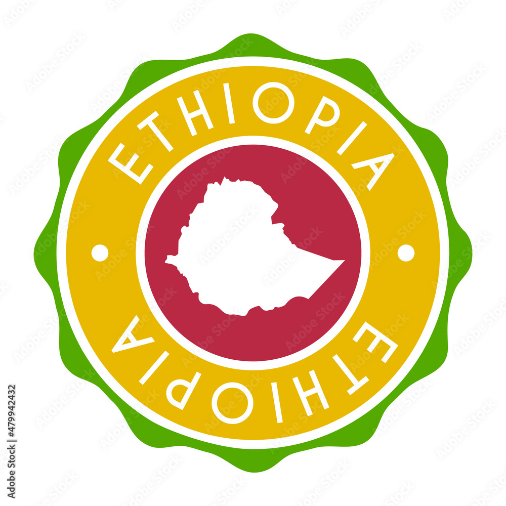 Ethiopia Badge Map Vector Seal Vector Sign. National Symbol Country ...
