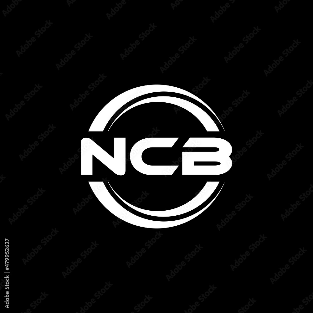 Vecteur Stock NCB letter logo design with black background in illustrator, vector logo modern ...