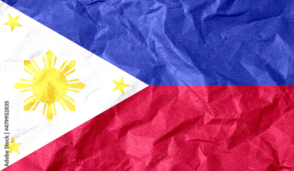 Philippines flag of paper texture. 3D image Stock Illustration | Adobe ...