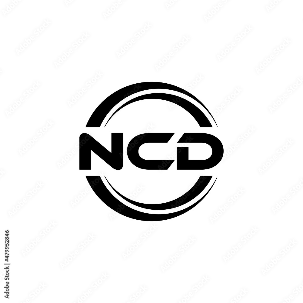 NCD letter logo design with white background in illustrator, vector ...
