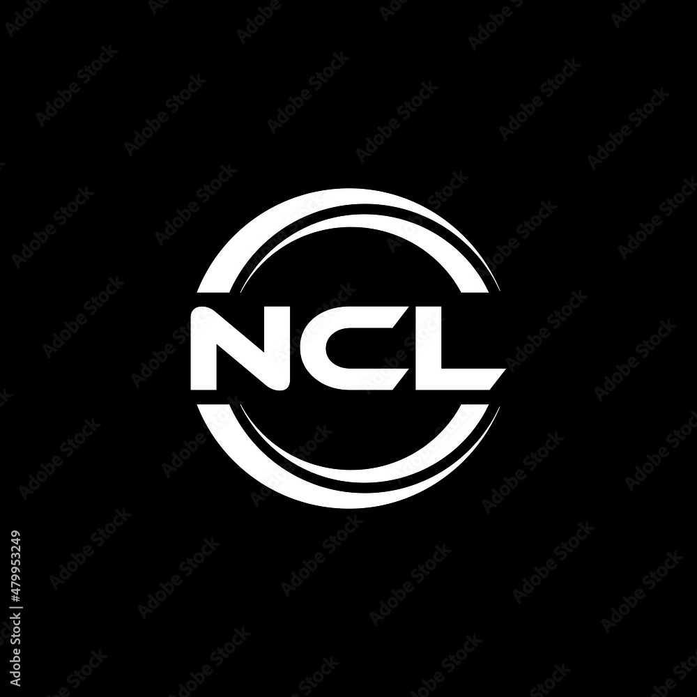 NCL letter logo design with black background in illustrator, vector ...