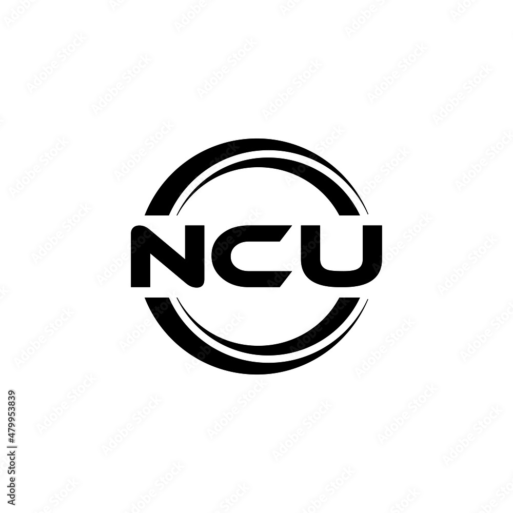 NCU letter logo design with white background in illustrator, vector ...