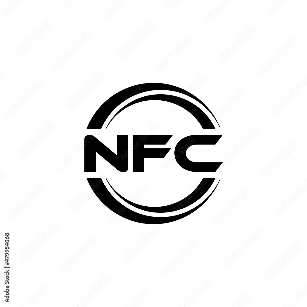 Vettoriale Stock NFC letter logo design with white background in ...