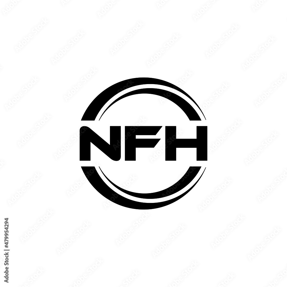 NFH letter logo design with white background in illustrator, vector ...