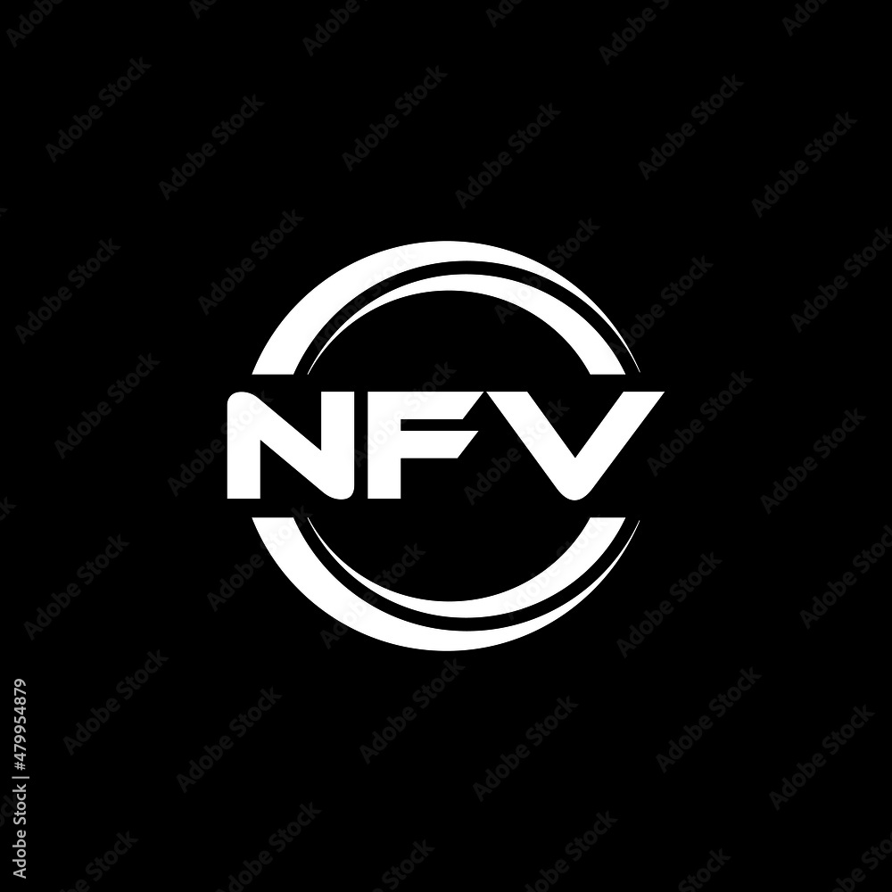 NFV letter logo design with black background in illustrator, vector ...