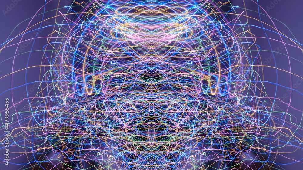 Long exposure light painting photography of abstract elements and lines ...