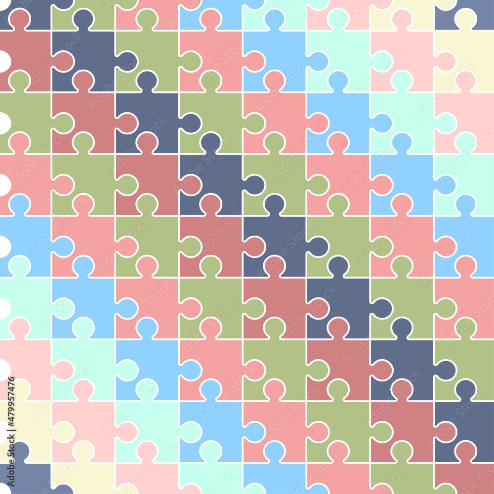 Puzzle background, banner, blank. Vector jigsaw section template ...