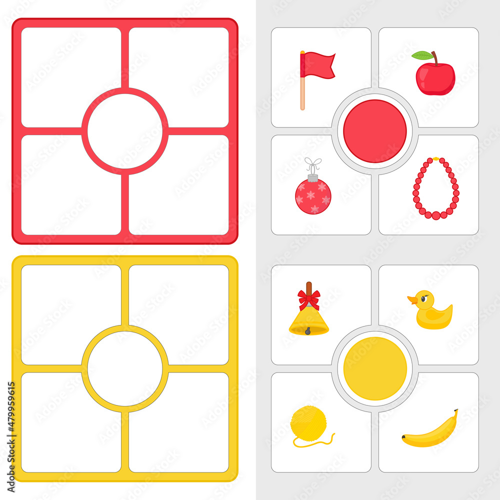 Educational color matching game. Printable worksheet for preschool ...
