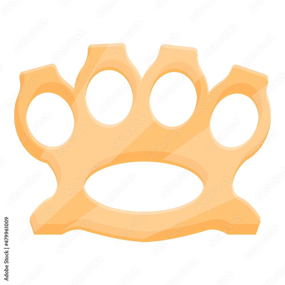 Brass knuckles icon cartoon vector. Fist fight. Knuckle duster Stock ...