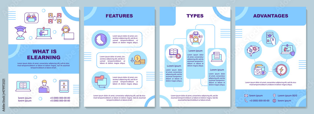 What is elearning brochure template. Computer learning. Booklet print ...