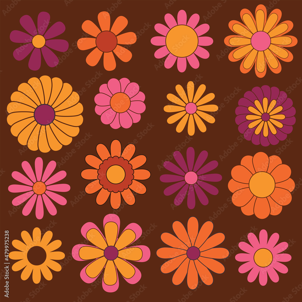 Hippie Flowers Vector