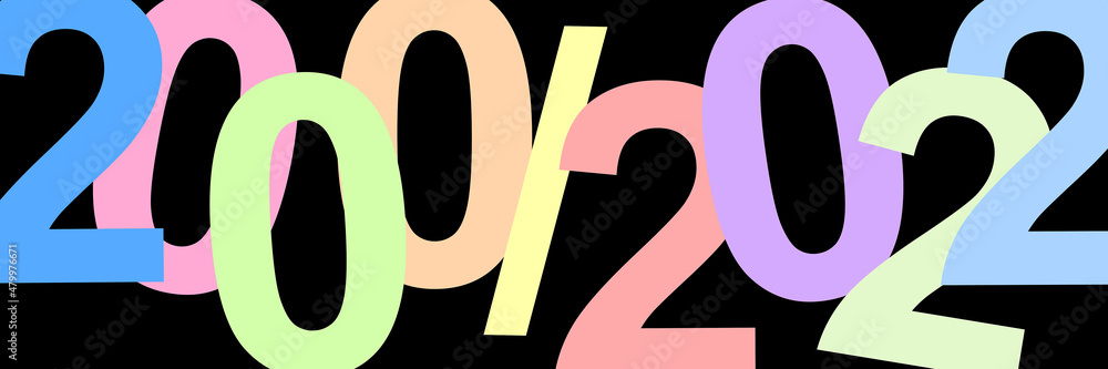 A time. Decade of the 20s of the 21st century. Illustration with the ...