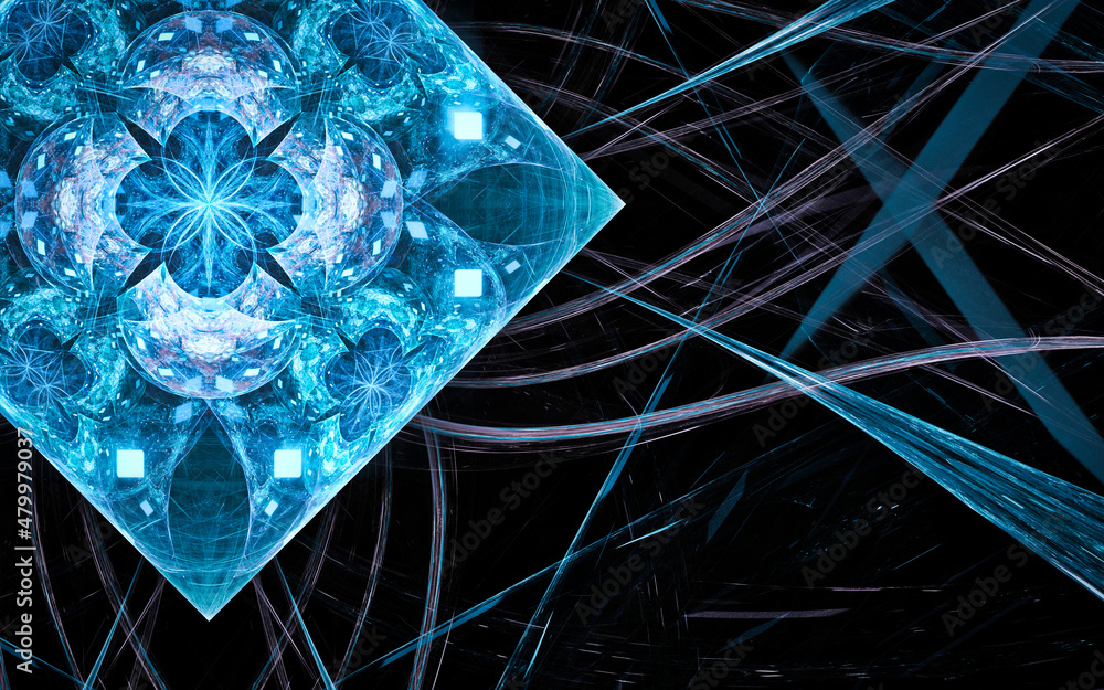 abstract illustration of a computer generated fantastic emblem in ...