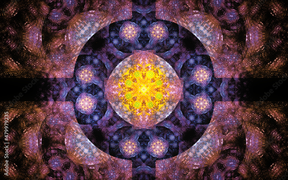 abstract illustration of a computer generated fantastic flower of ...