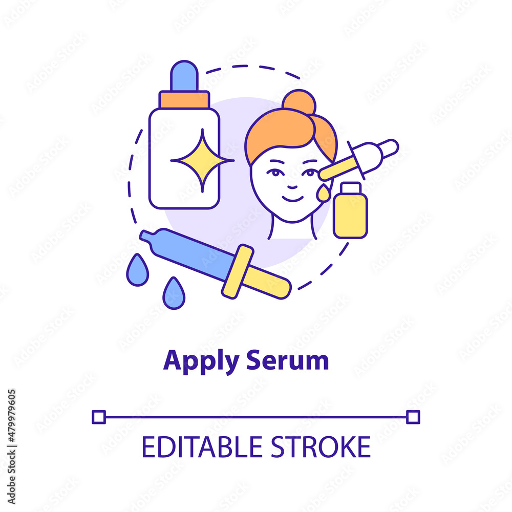Apply serum concept icon. Skincare routine product. Everyday beauty ...