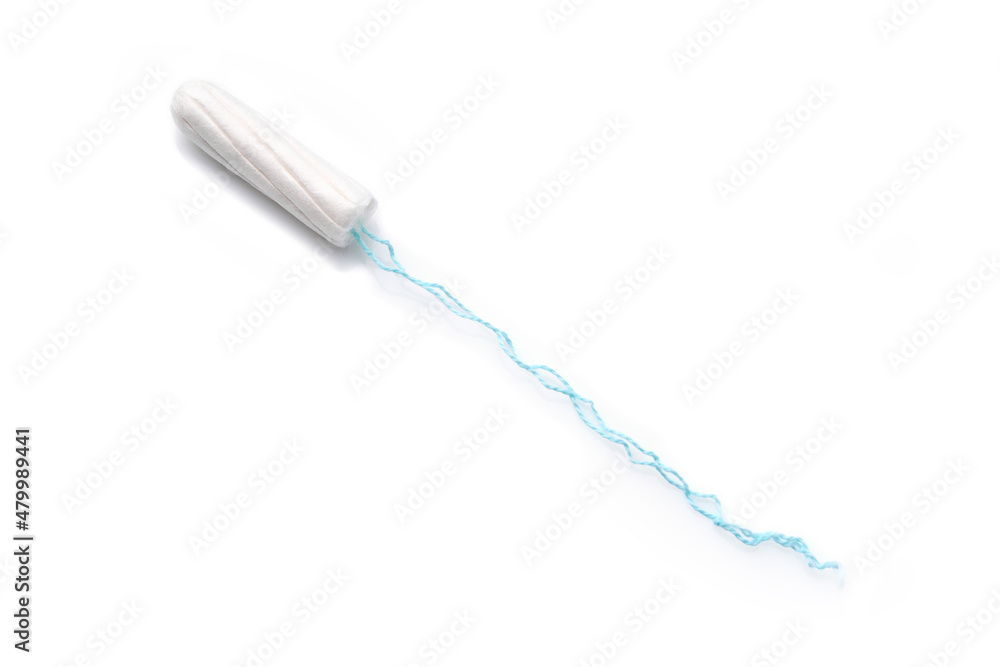 Medical female tampon on a pink background. Hygienic white tampon for ...