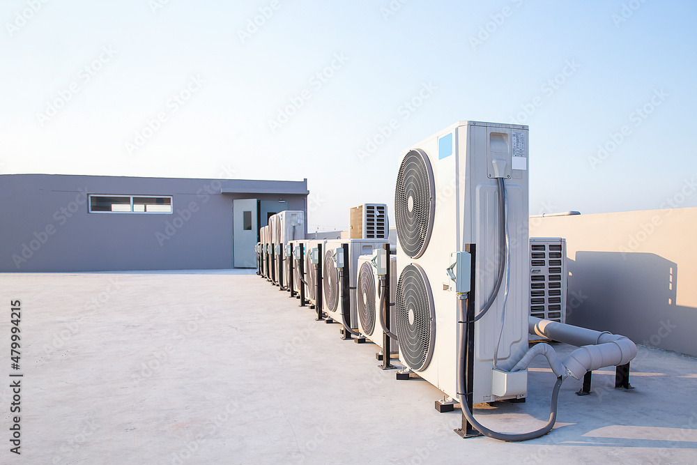 air condition outdoor unit compressor install outside the building ...