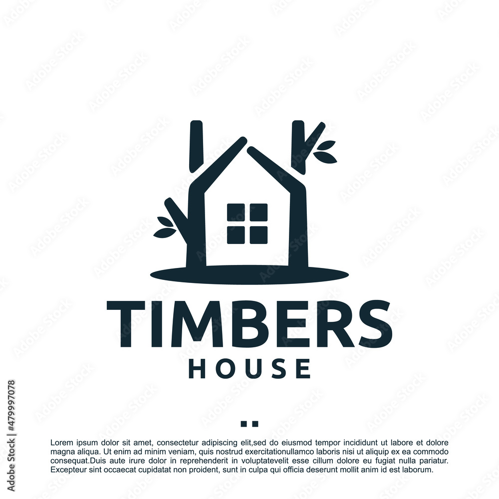 timber house ,natural ,logo design template Stock Vector | Adobe Stock