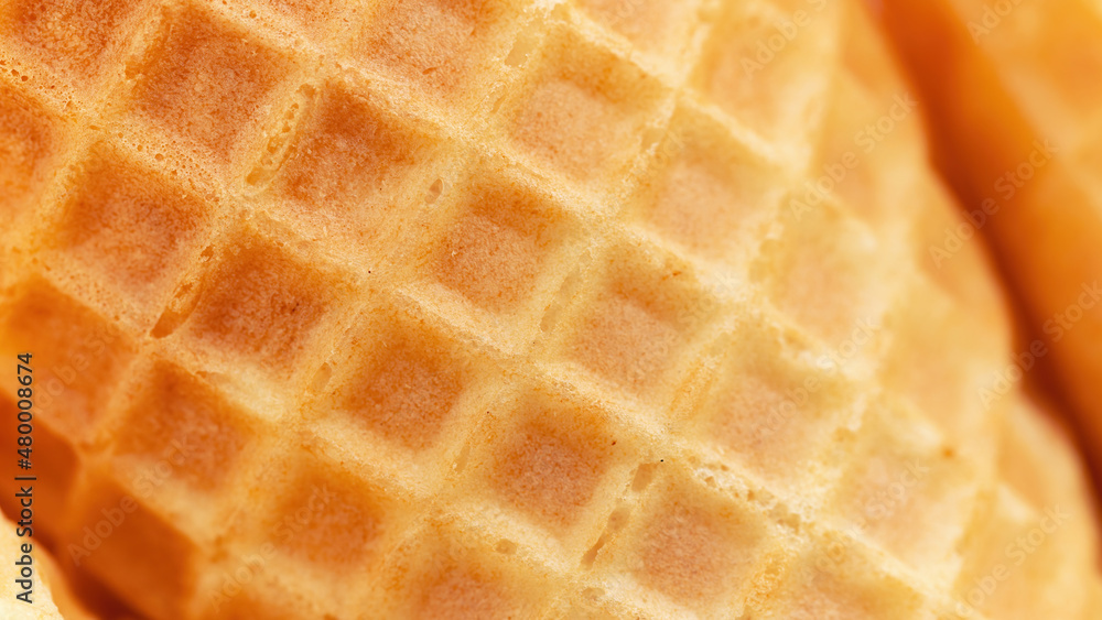Ice cream waffle cone high resolution macro photography. Texture of ...