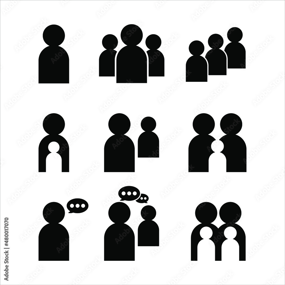 People icons pack can be used for web and mobile app, presentation ...