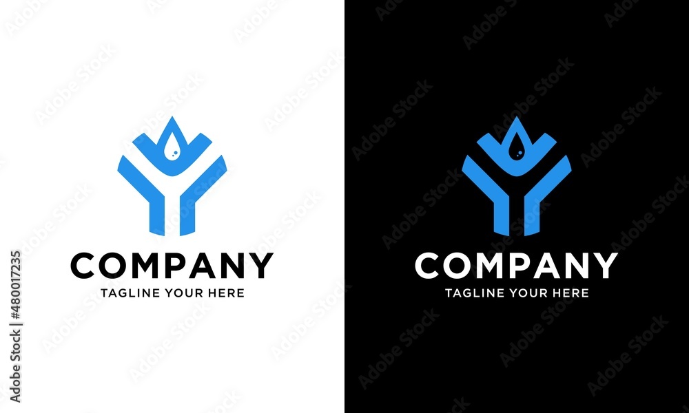 Y Letter Water Drop Logo Design Template Inspiration, Vector ...
