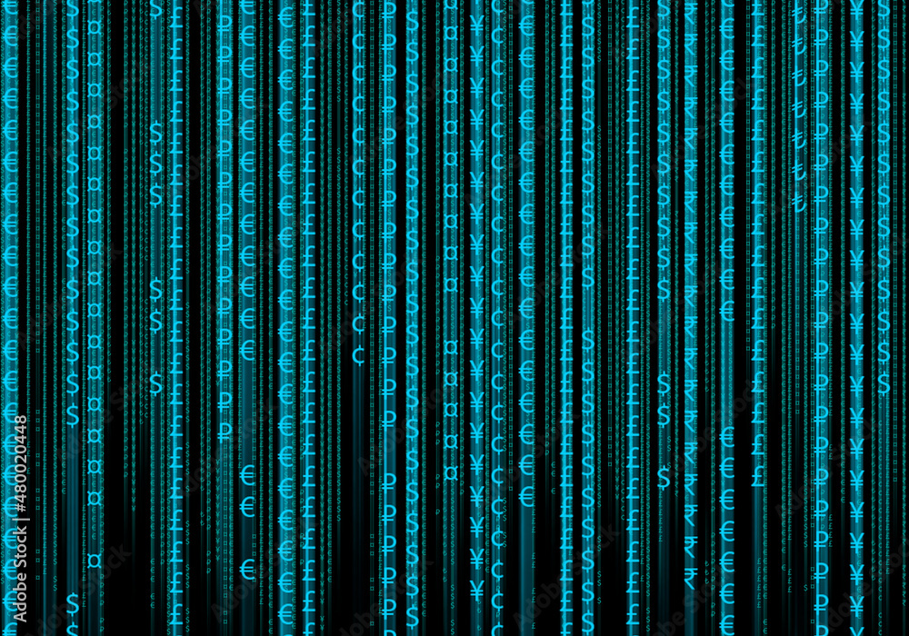 Blue Binary Code As A Matrix Isolated On Black Background A Stylized Image Of A Binary Code 1229