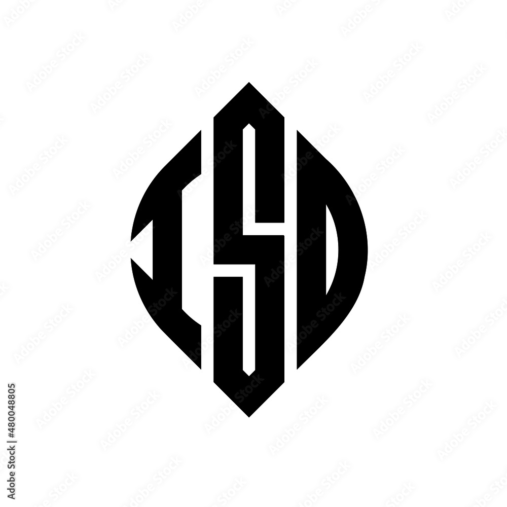 ISO circle letter logo design with circle and ellipse shape. ISO ...