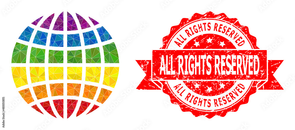 Low-Poly triangulated LGBT globe icon illustration, and All Rights ...