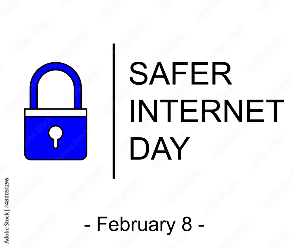 Safe Internet Day. Safer Internet Day symbol, sign or logo. Padlock ...