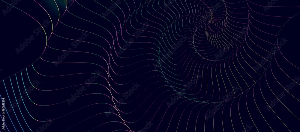 big data abstract visualization. Digital concept: virtual landscape ...