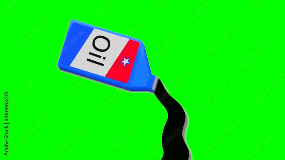 Cartoon motor oil pouring on a green screen Stock Video | Adobe Stock