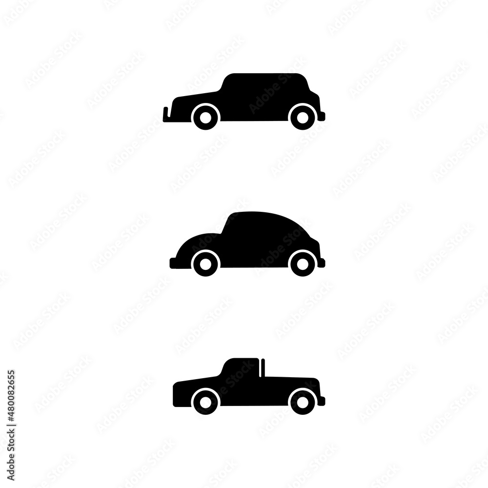 Car icons and vector logo automobiles for travel truck bus and other ...