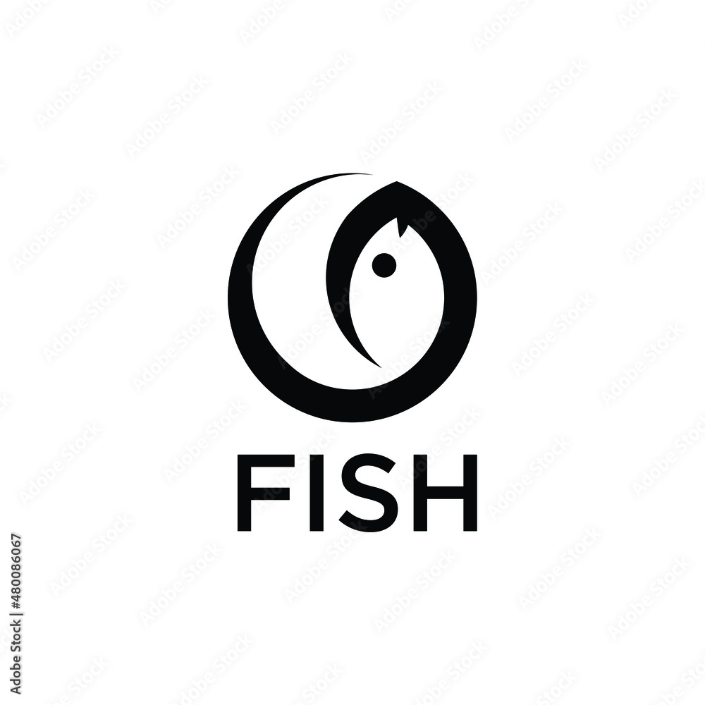 fish logo design with circle shape for fishing and outdoor apparel ...