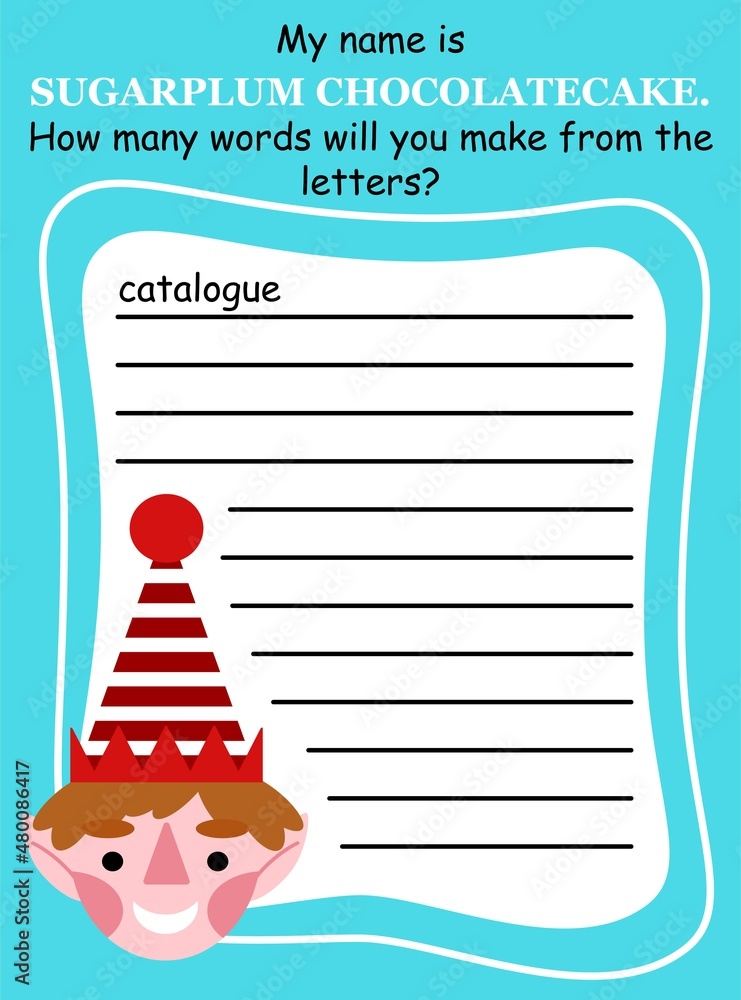 Funny winter holidays anagram game with cartoon elf vector illustration ...