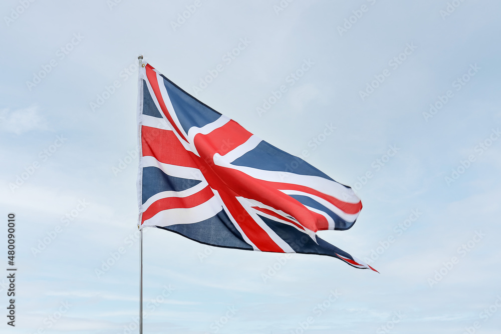 National flag of The United Kingdom outdoors Stock Photo | Adobe Stock