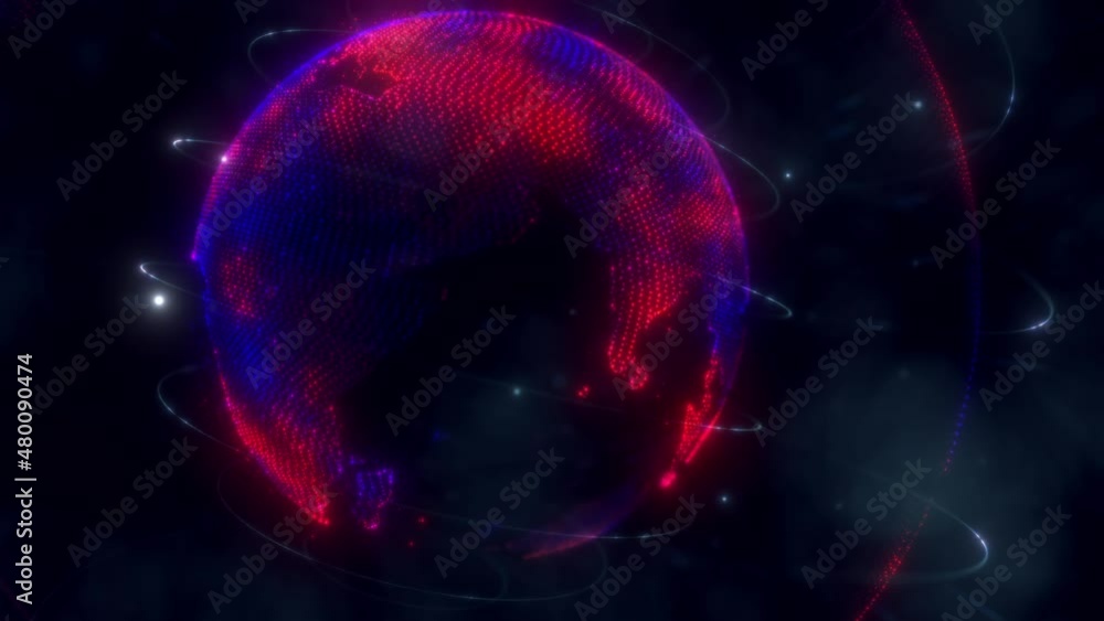 This stock motion graphic shows climate change on planet Earth. Global ...
