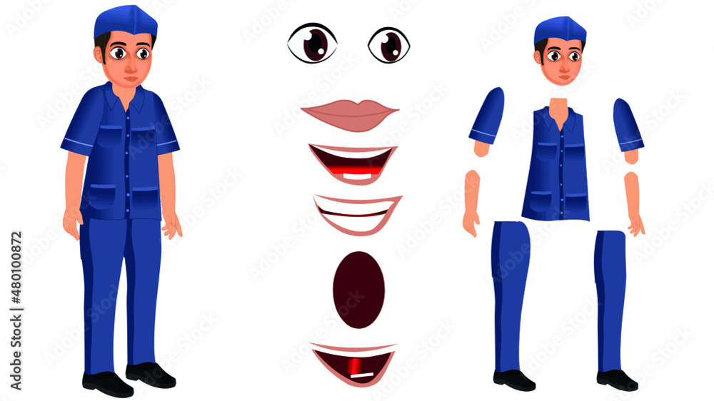 set of cartoon people, Indian Peon Cartoon Character Stock Vector ...