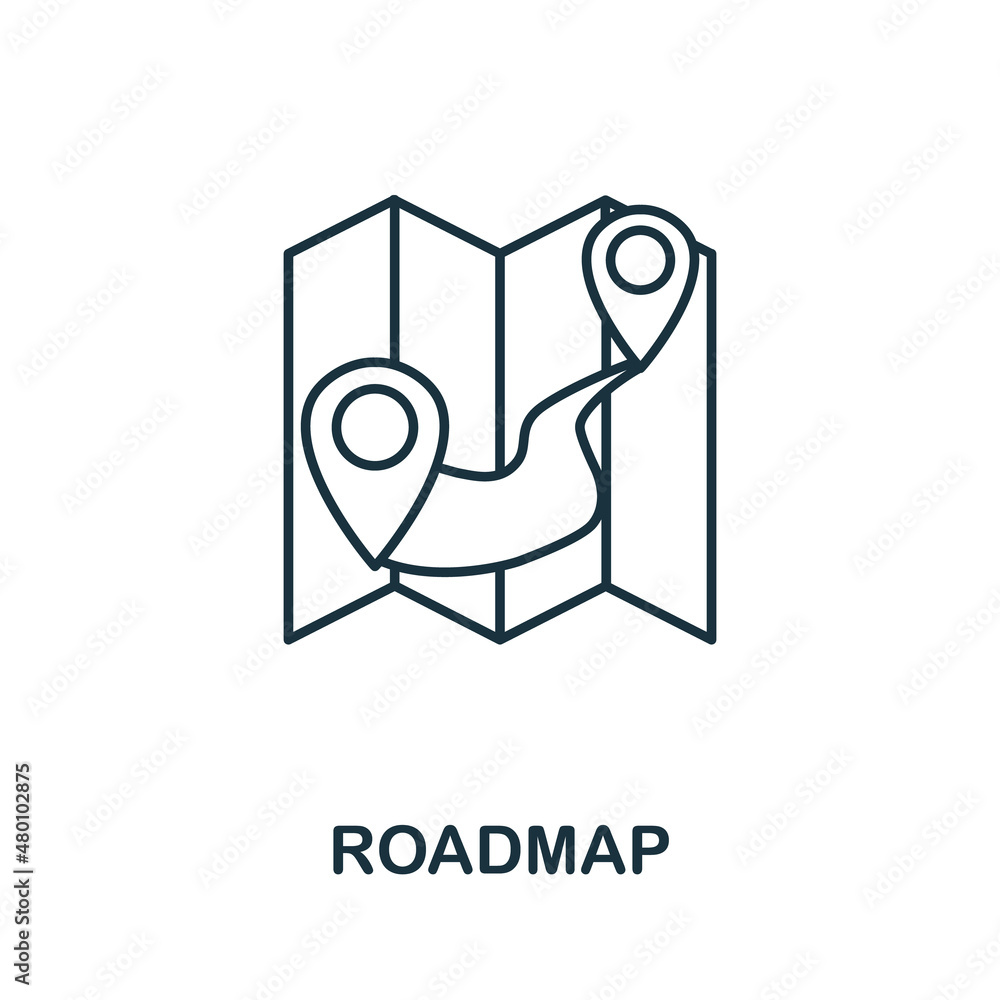 Roadmap icon. Line element from digital transformation collection ...