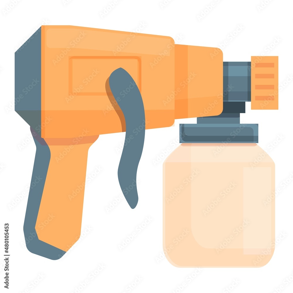 Paint air gun icon cartoon vector. Spray auto. Metal pistol Stock ...