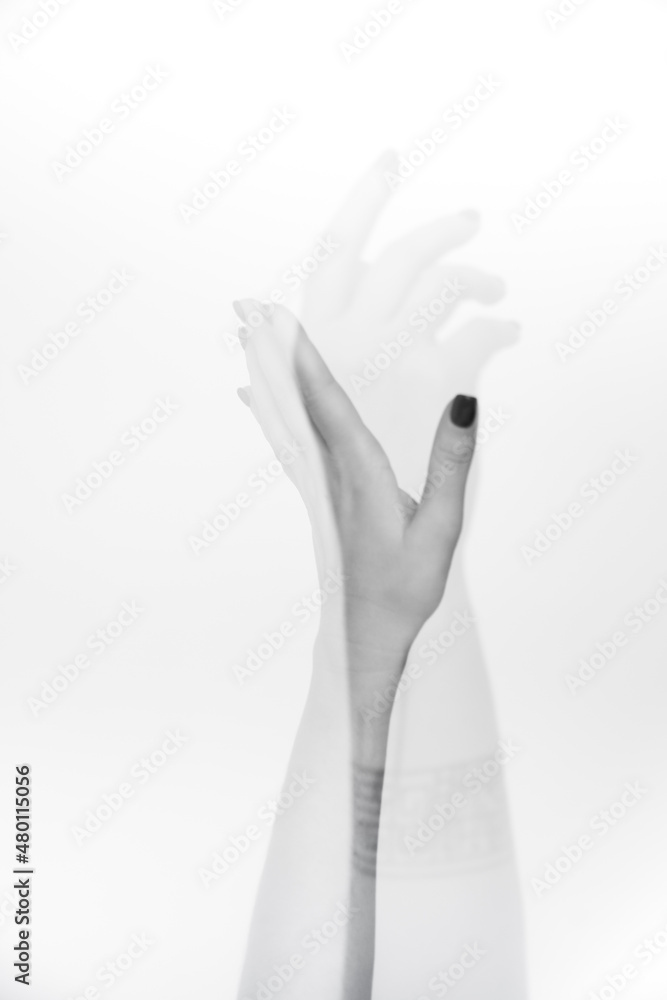 art portrait of the human body, blurring and overlapping frames, black ...