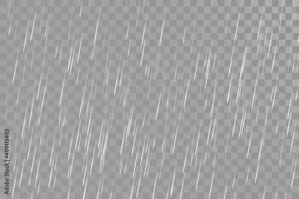 Rain drops on transparent background. Falling water drops. Nature ...