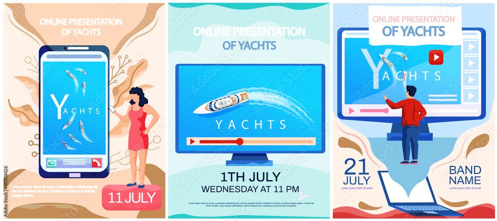 Online presentation of yacht marine life website with video sailing ...